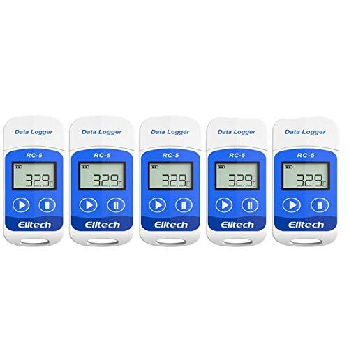Elitech RC-5(5 PACKS) Registratore di dati di temperatura, Temperatura ... Elitech RC-5(5 PACKS) Registratore di dati di temperatura, Temperatura ...
