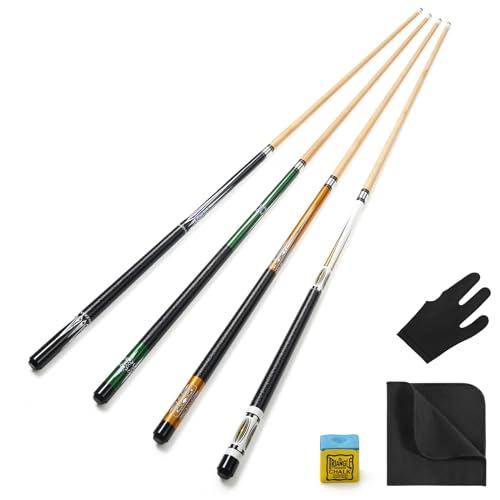 ASMPCUE Stecca da Biliardo, Set di 4 Stecche da 58" Biliardo in Legno ...