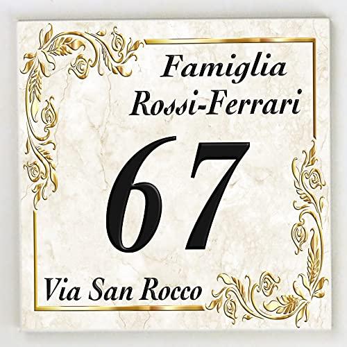 Numero Civico in Ceramica, Targa Decorativa PERSONALIZZABILE,Numero ...
